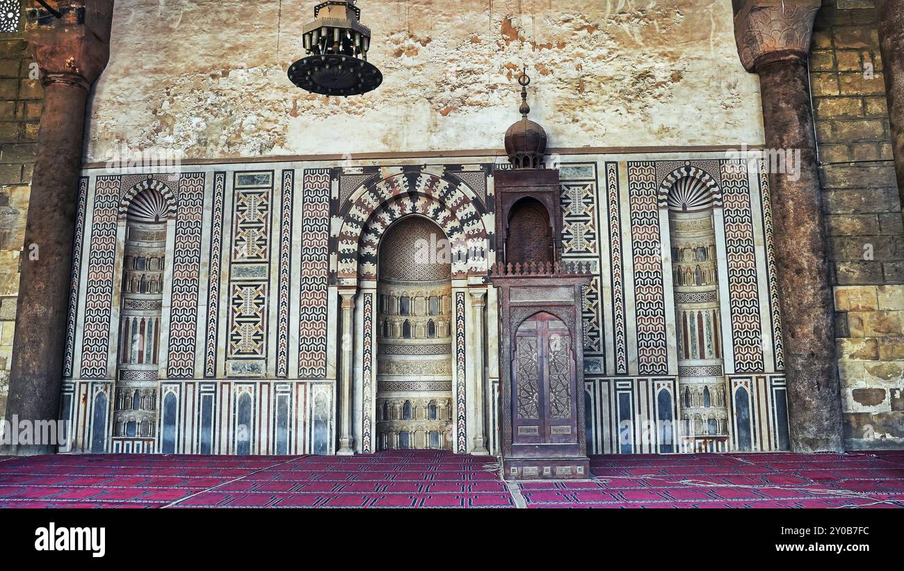 The Mihrab on the Qibla wall indicating the direction of prayer to ...