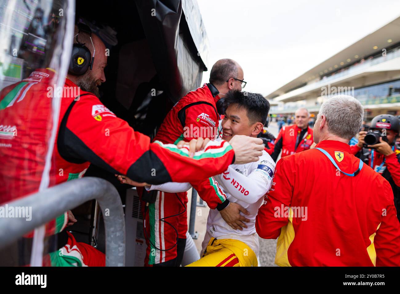 YE Yifei (chn), AF Corse, Ferrari 499P, portrait celebration during the ...