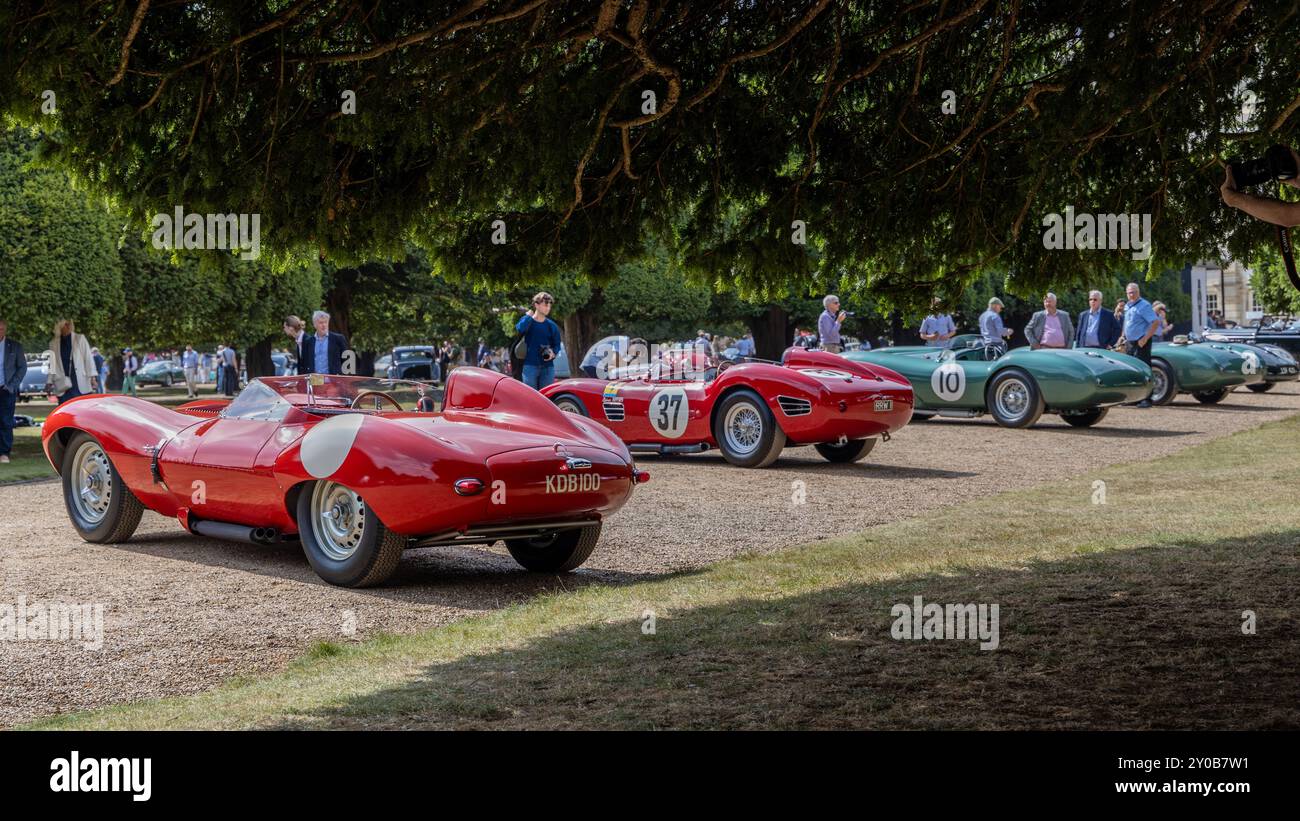 A line of 1950s classic racing cars on display at the Concours of ...