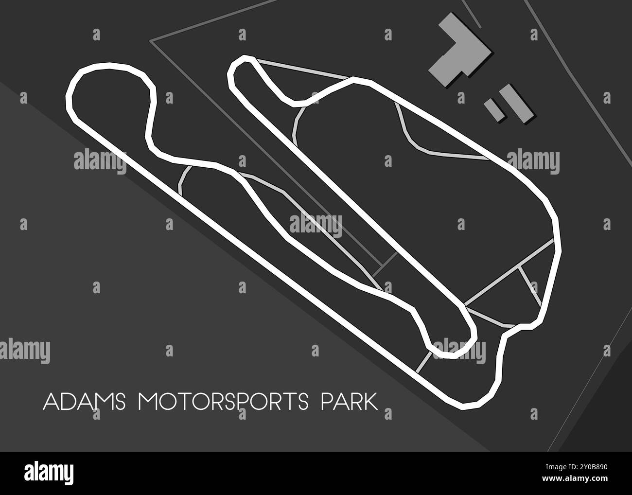 Adams Motorsports Park, California race track map poster art Stock ...