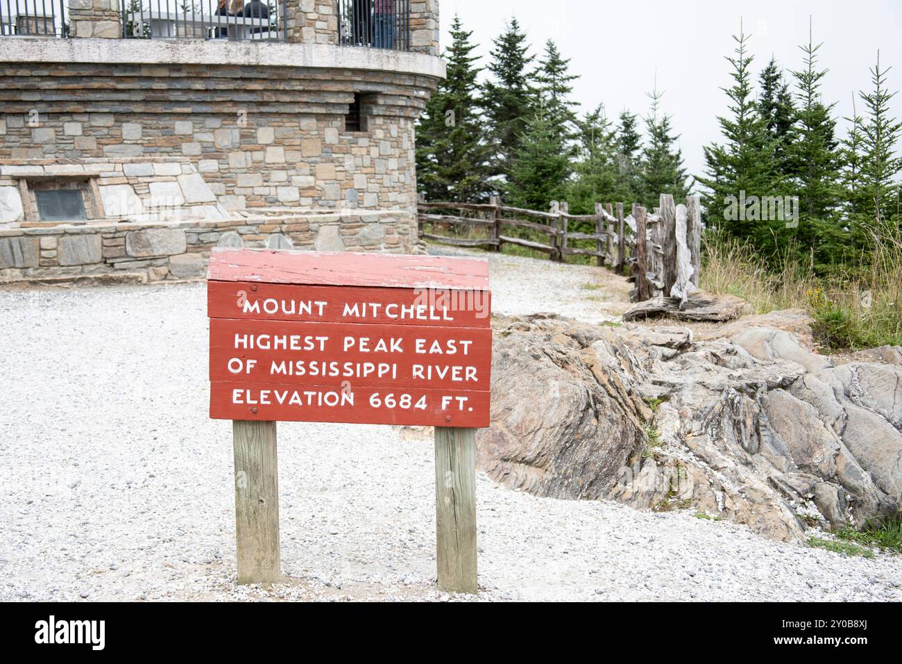 Mount Mitchell Peak Elevation 6684 FT Stock Photo - Alamy