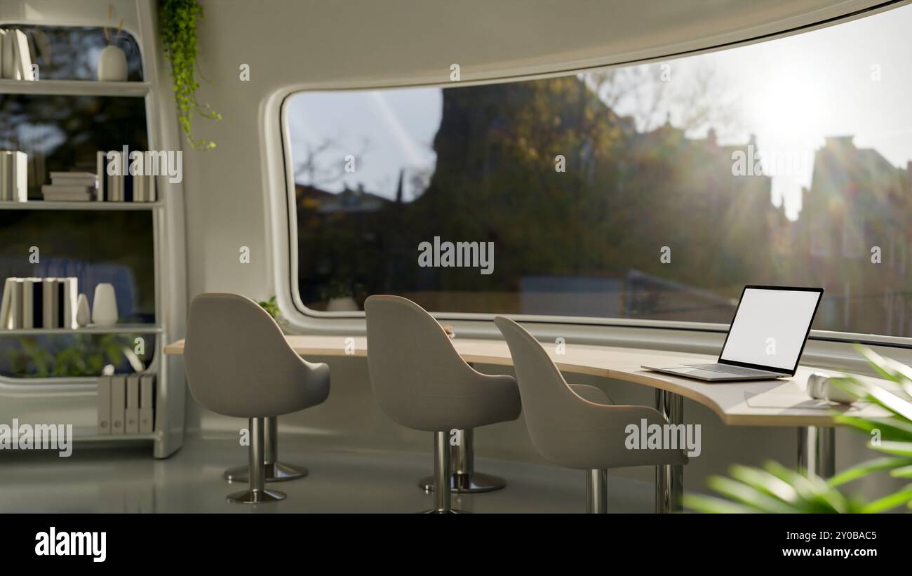 The interior design of a modern, futuristic spaceship-themed room ...