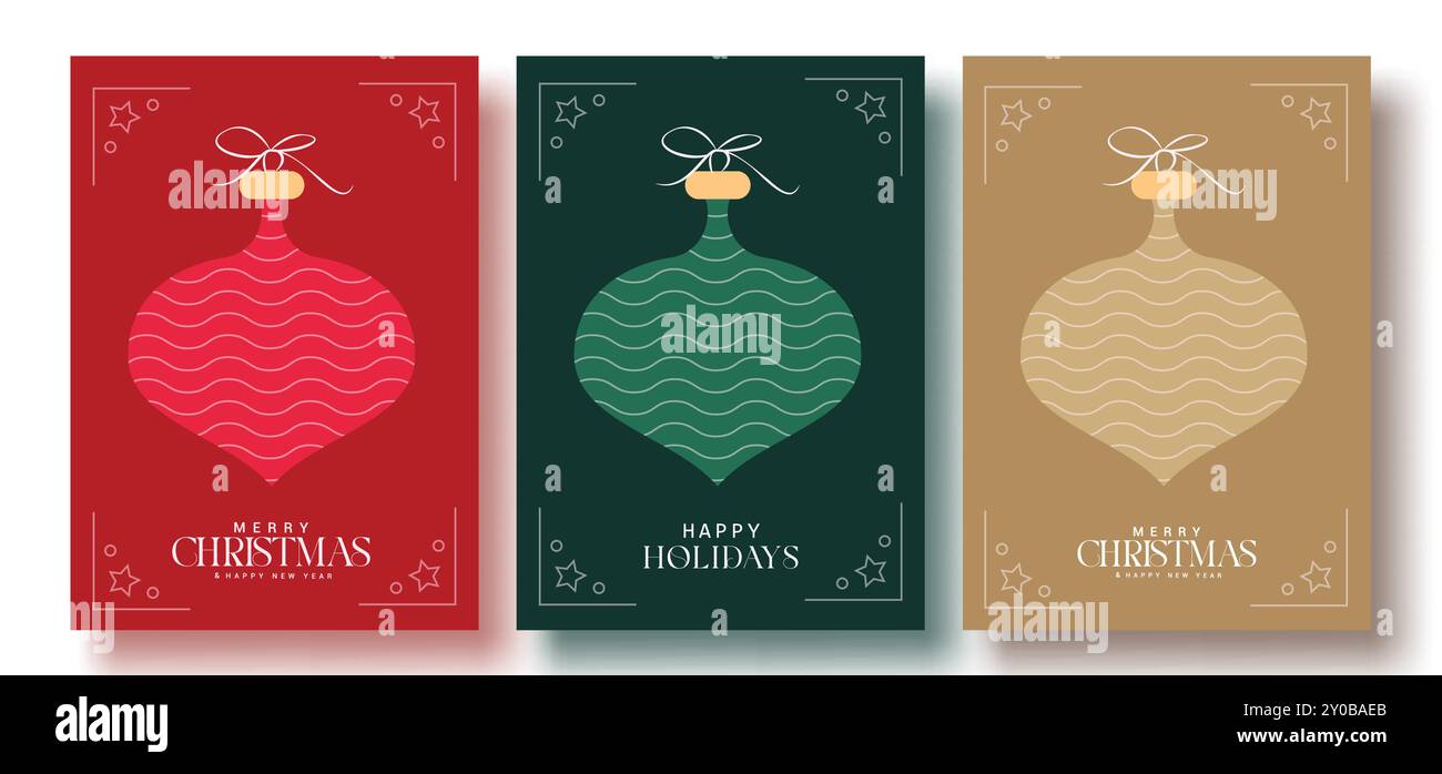 Christmas greetings poster set design. Merry christmas greeting text in ...
