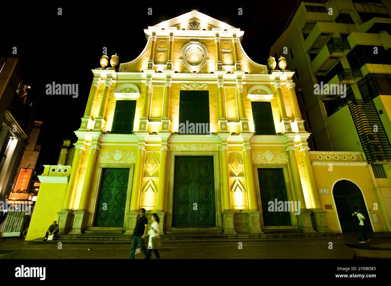 St dominics church at night macau hi-res stock photography and images - Alamy