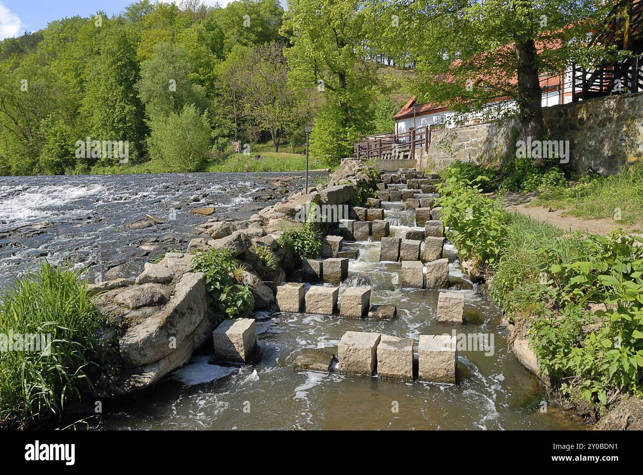 Fish ladder on the Neisse River Stock Photo - Alamy