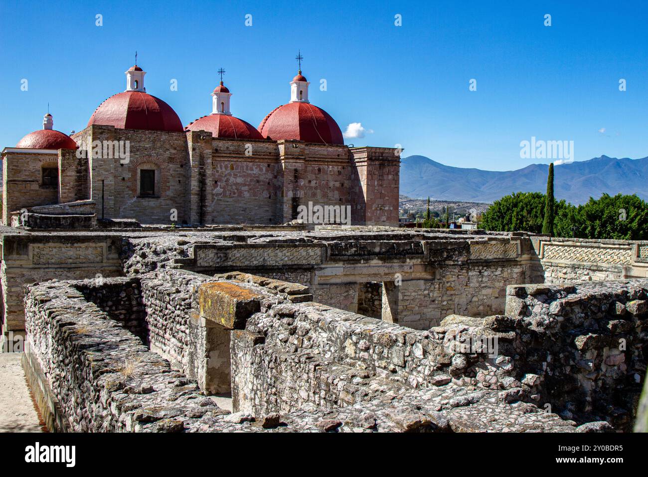 The catolic Temple of San Pablo Villa de Mitla. Old church in Oaxaca ...