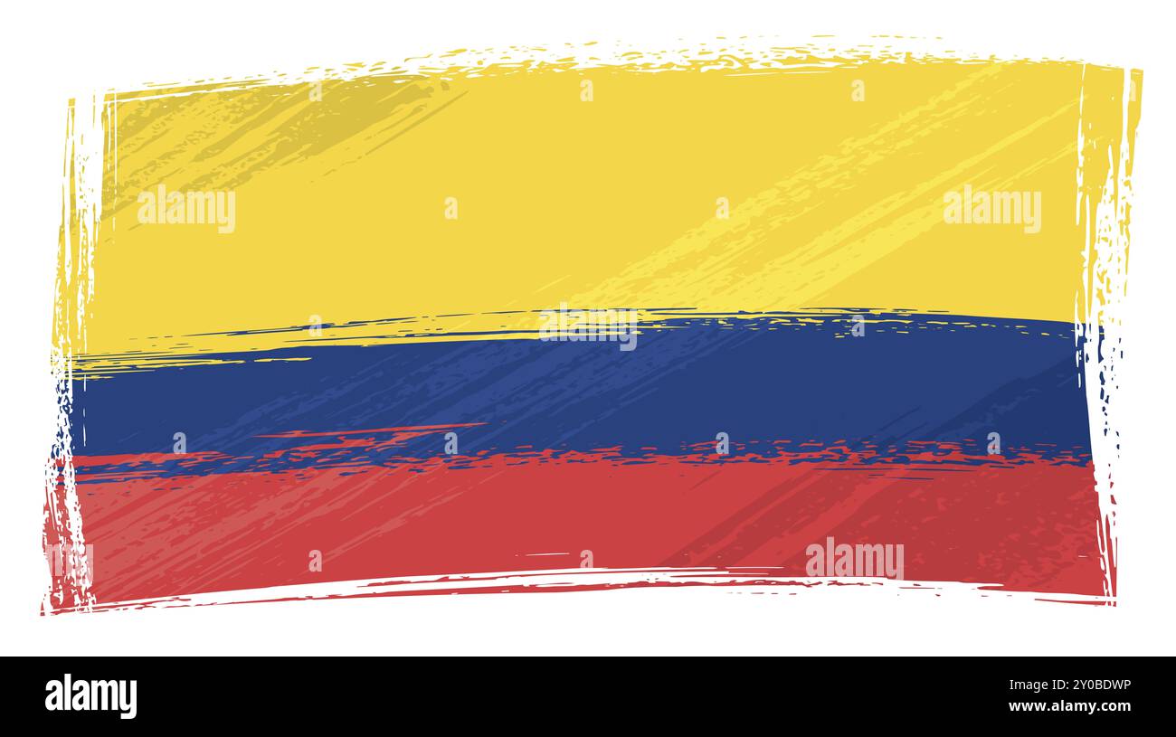 Ecuador national flag created in grunge style Stock Photo - Alamy
