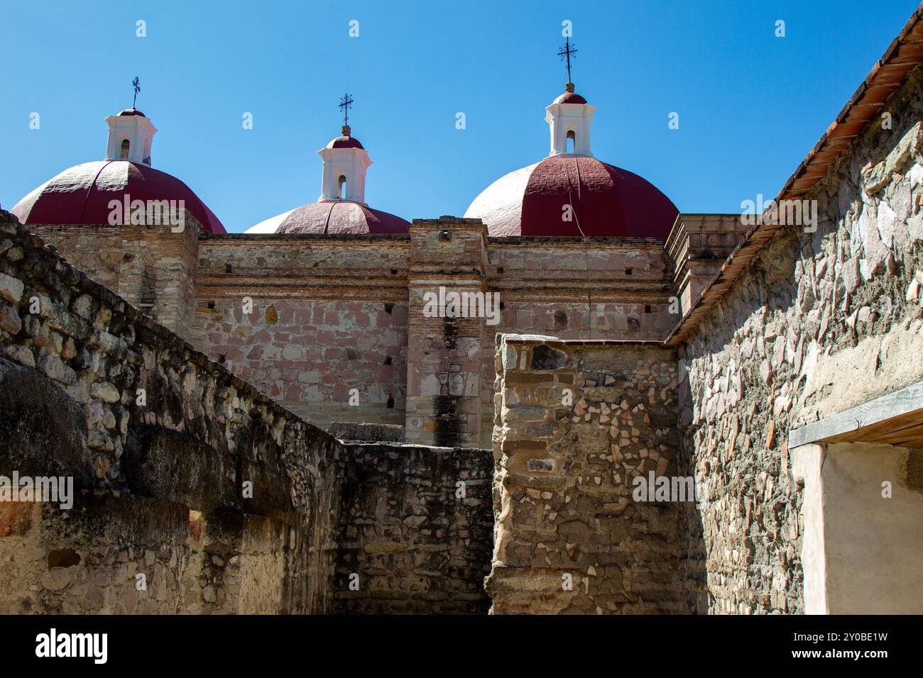 The catolic Temple of San Pablo Villa de Mitla. Old church in Oaxaca ...