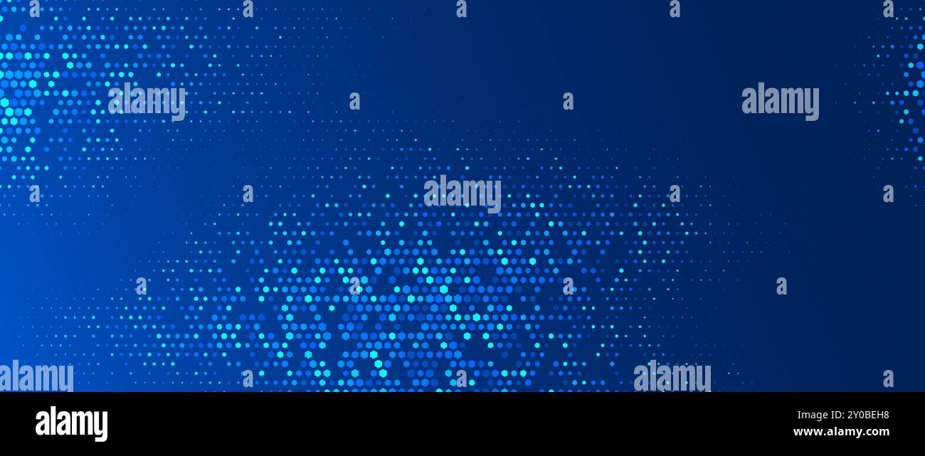 Blue glowing hexagon background. Abstract hexagonal grid gradient ...