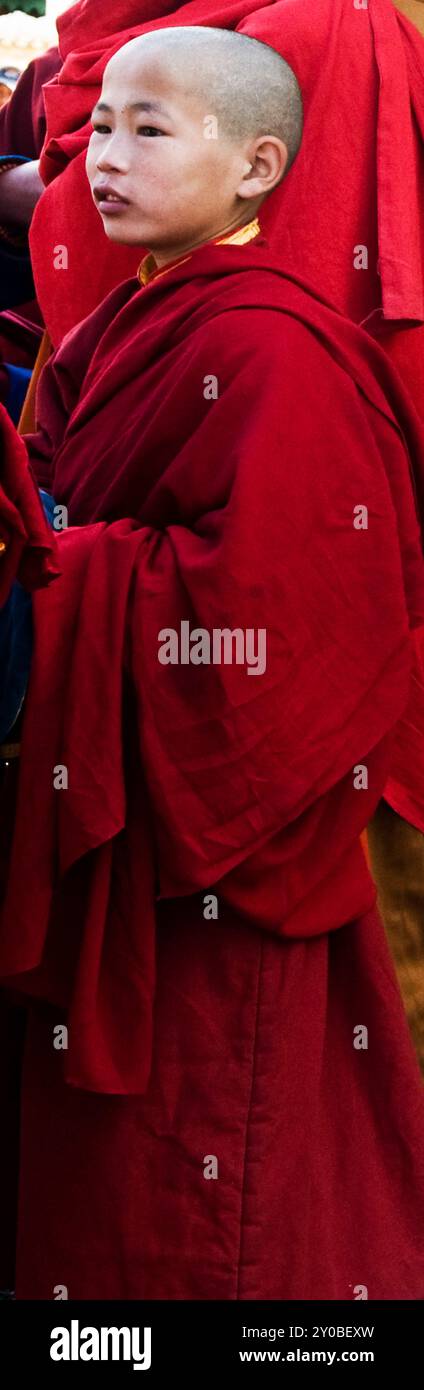 A young Buddhist monk at the Gandantegchinlen Monastery in Ulaanbaatar ...
