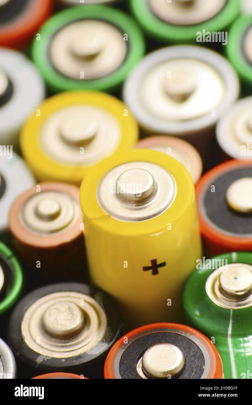 Composition with alkaline batteries Stock Photo - Alamy