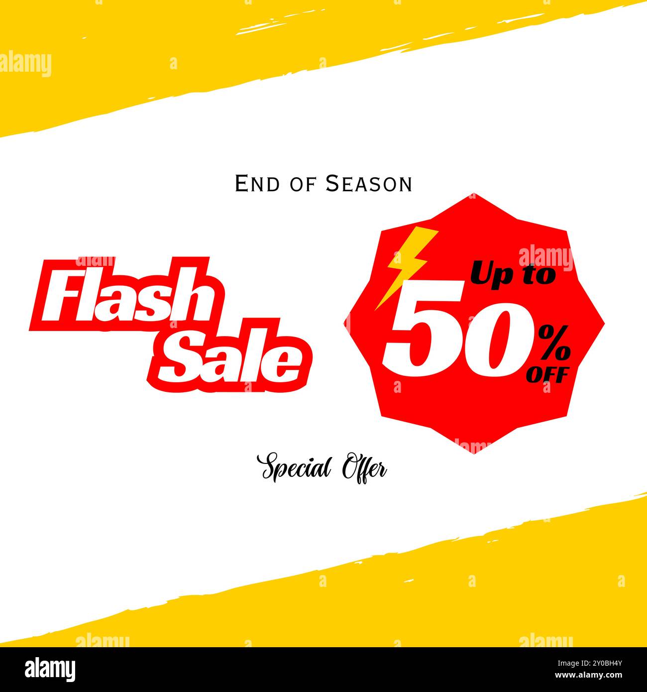 Flash Sale Shopping Poster or banner with Flash icon on White ...