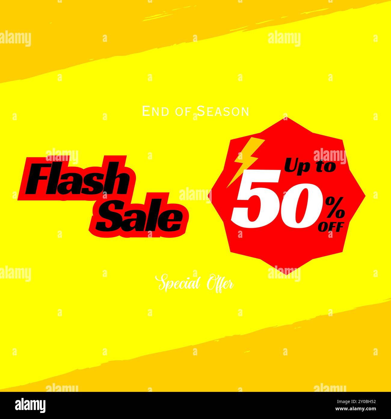 Flash Sale Shopping Poster or banner with Flash icon on Yellow ...
