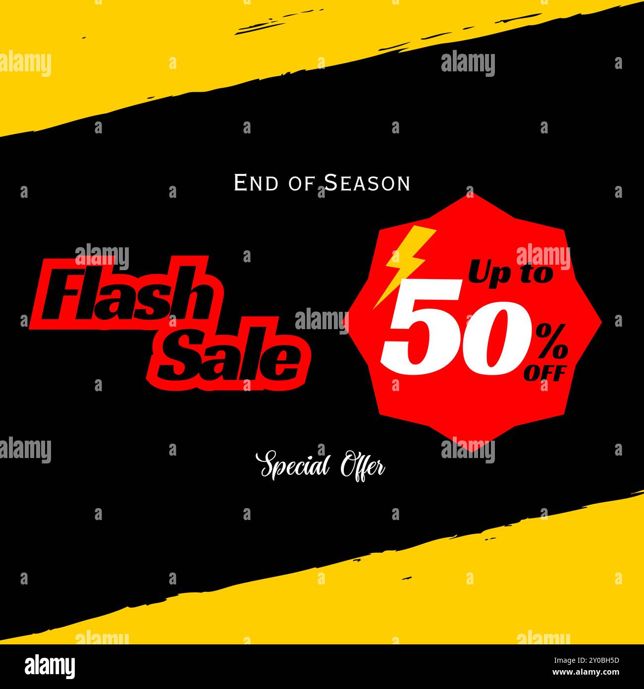 Flash Sale Shopping Poster or banner with Flash icon on black ...