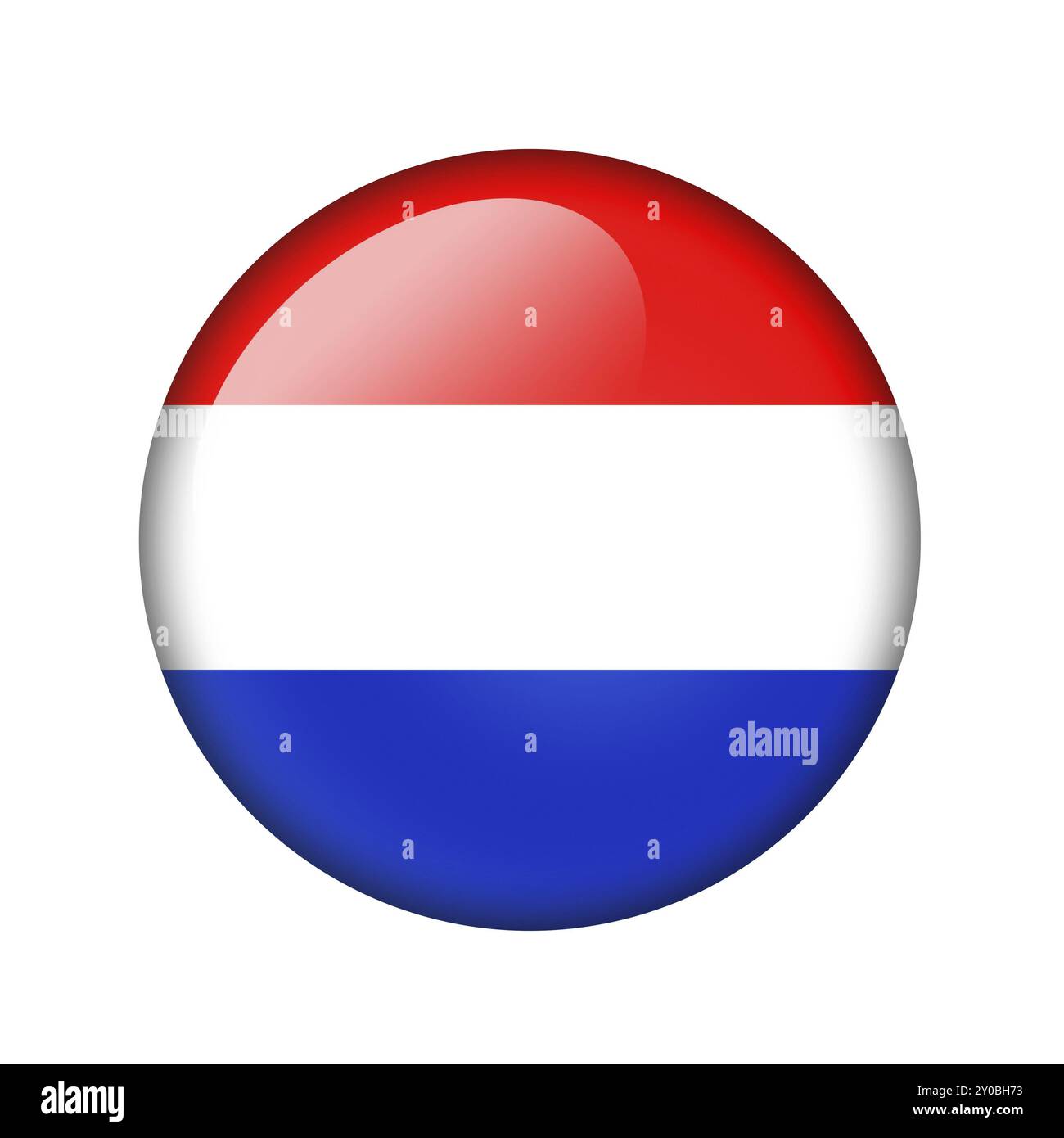 The Netherlands flag. Round glossy icon. Isolated on white background ...