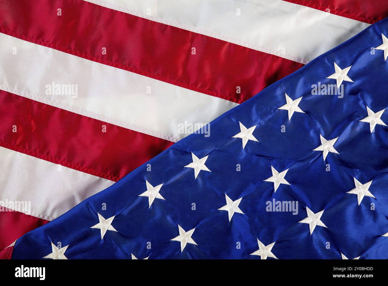 Crumpled, vintage American flag. Real photo. Closeup Stock Photo - Alamy