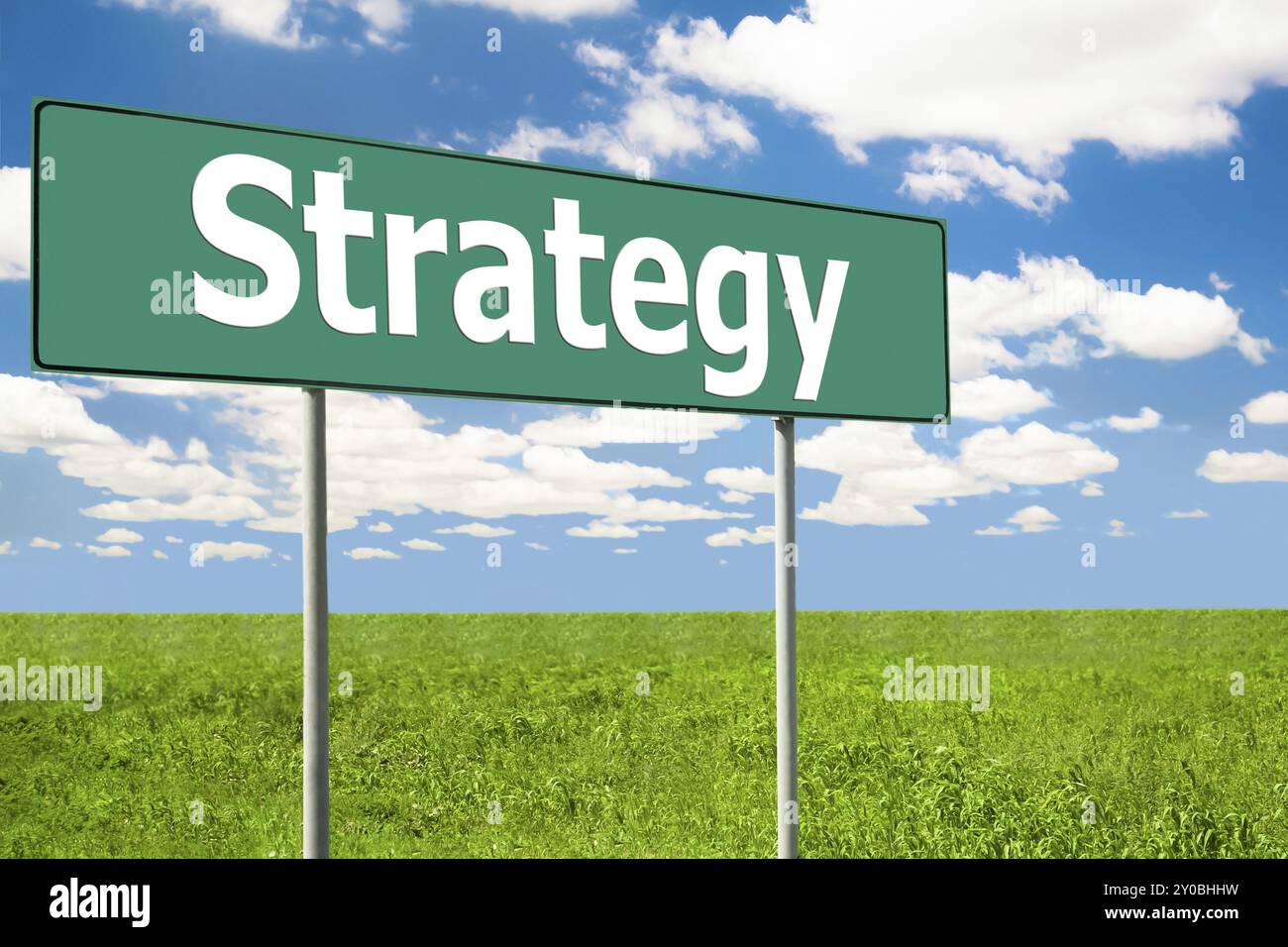 Strategy Road Sign. Blue Sky and Clouds Stock Photo - Alamy