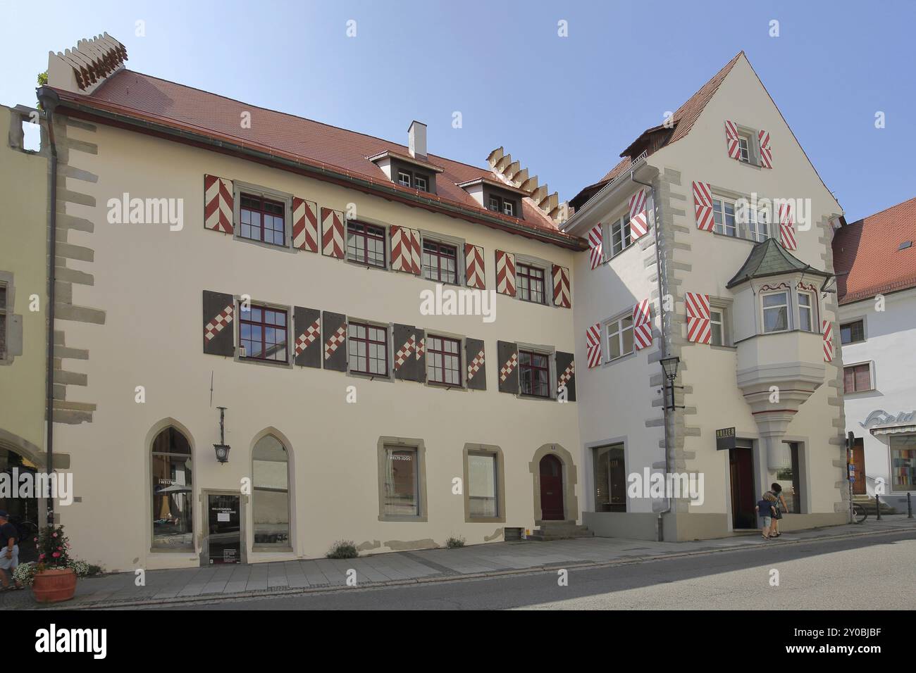 Historic Salmansweiler Hof built in 1530, building with oriel, stepped ...