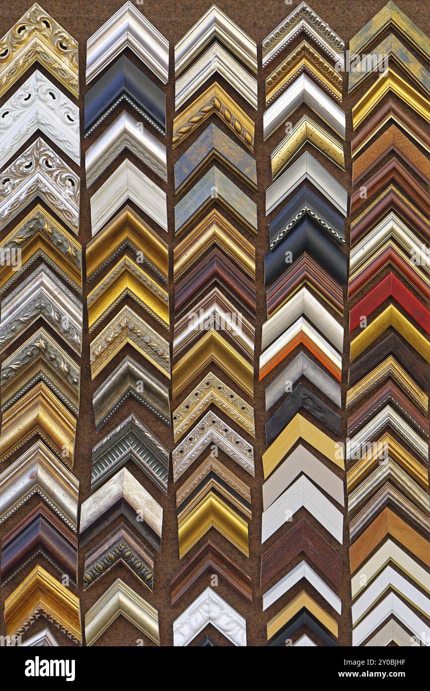 Picture frame corners colours samples material Stock Photo - Alamy