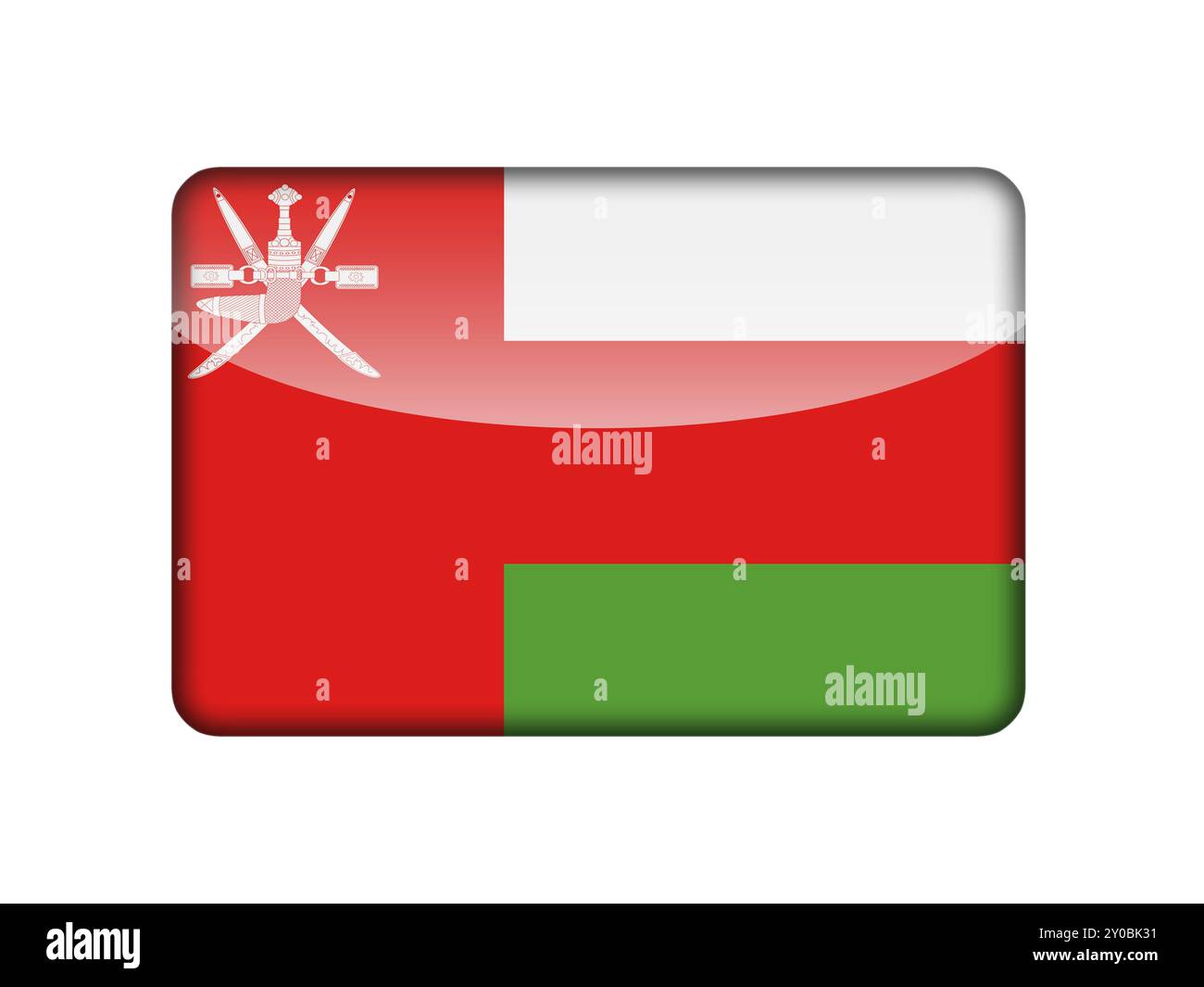 The Oman flag in the form of a glossy icon Stock Photo - Alamy