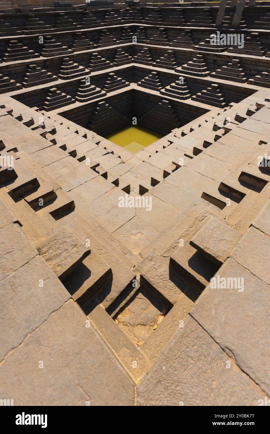 The geometric shapes seen in an Indian water tank which was used as a ...