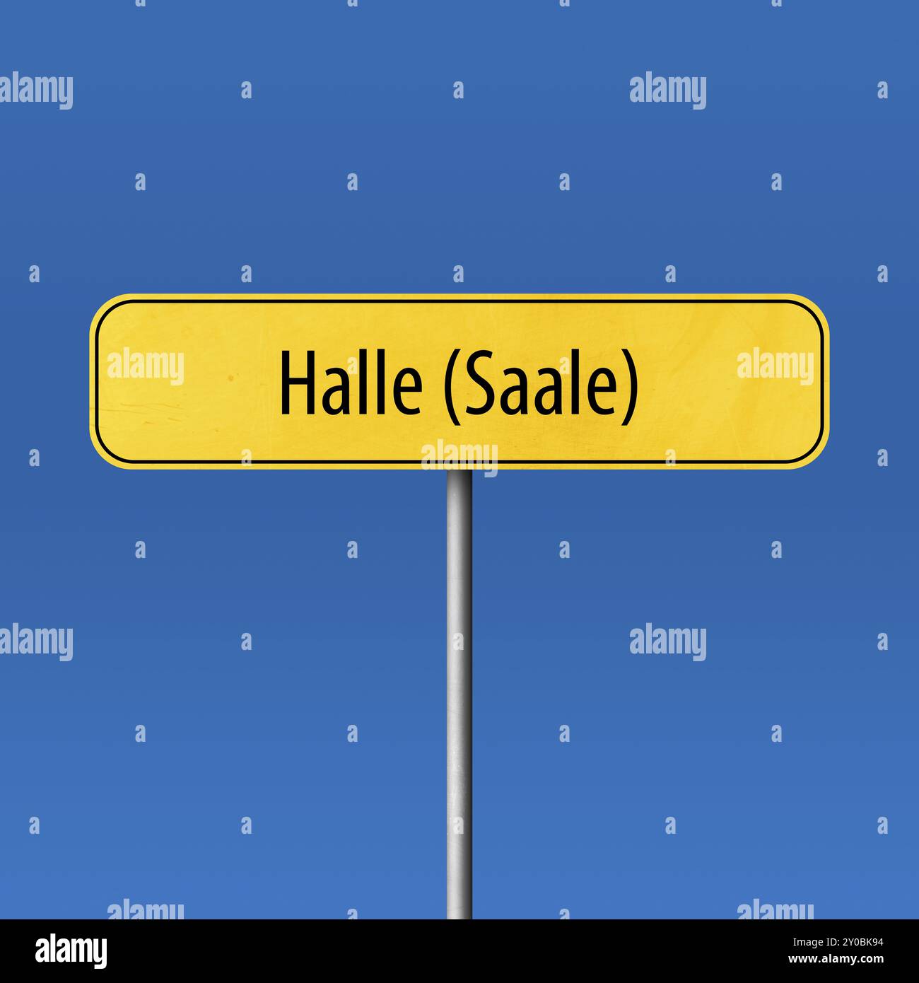Halle (Saale), town sign, place name sign Stock Photo - Alamy