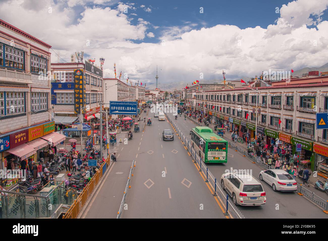 Lhasa, Tibet China - July 3 2022: Trade streets and internal court yard ...