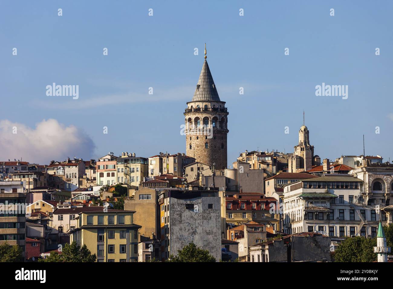 Turkey, Istanbul, city skyline with Galata Tower in Beyoglu district ...