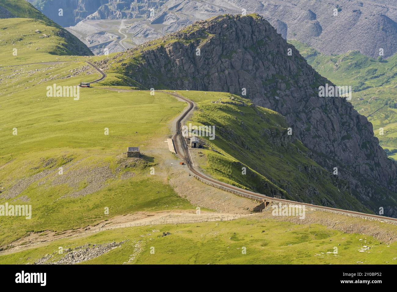Walking down from Mount Snowdon on the Llanberis Path, Snowdonia ...