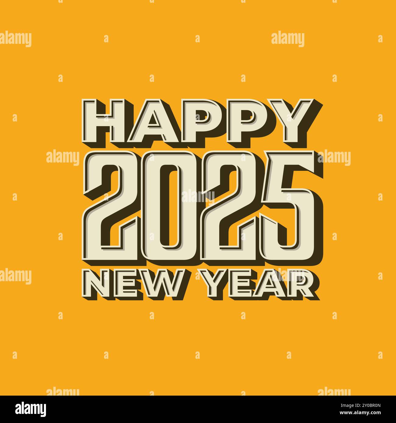 Retro style letter and number Happy New Year 2025 element design ...