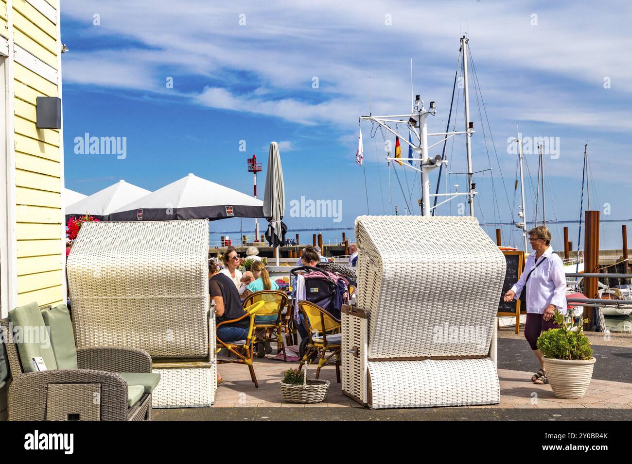 Goschs fish restaurant, Lister harbour, island of Sylt Stock Photo - Alamy