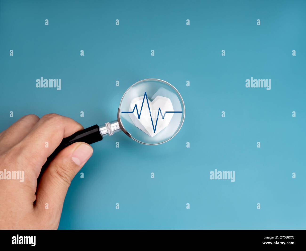 Heart medical check up, healthcare concept. Pulse beat measure line on ...