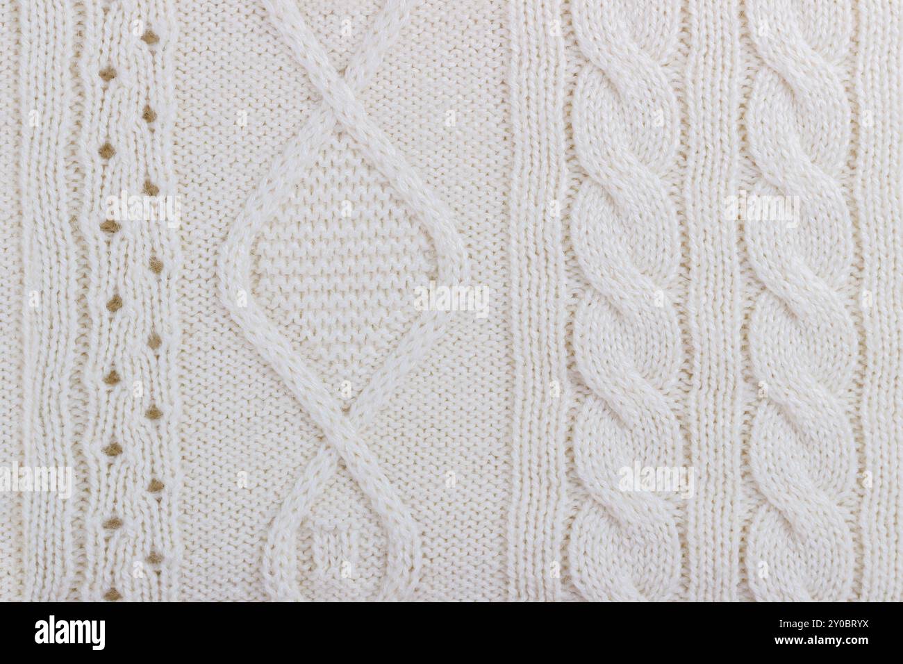 Texture of white knitted woolen fabric for wallpaper and an abstract ...