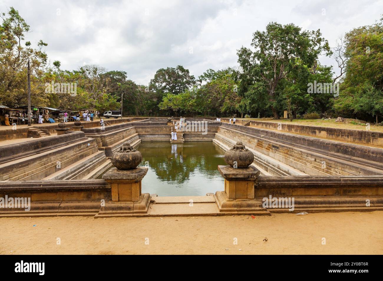 Anuradhapura, Sri Lanka, Jul 15, 2011 : View of ancient Kuttam Pokuna (twin ponds) at the ...