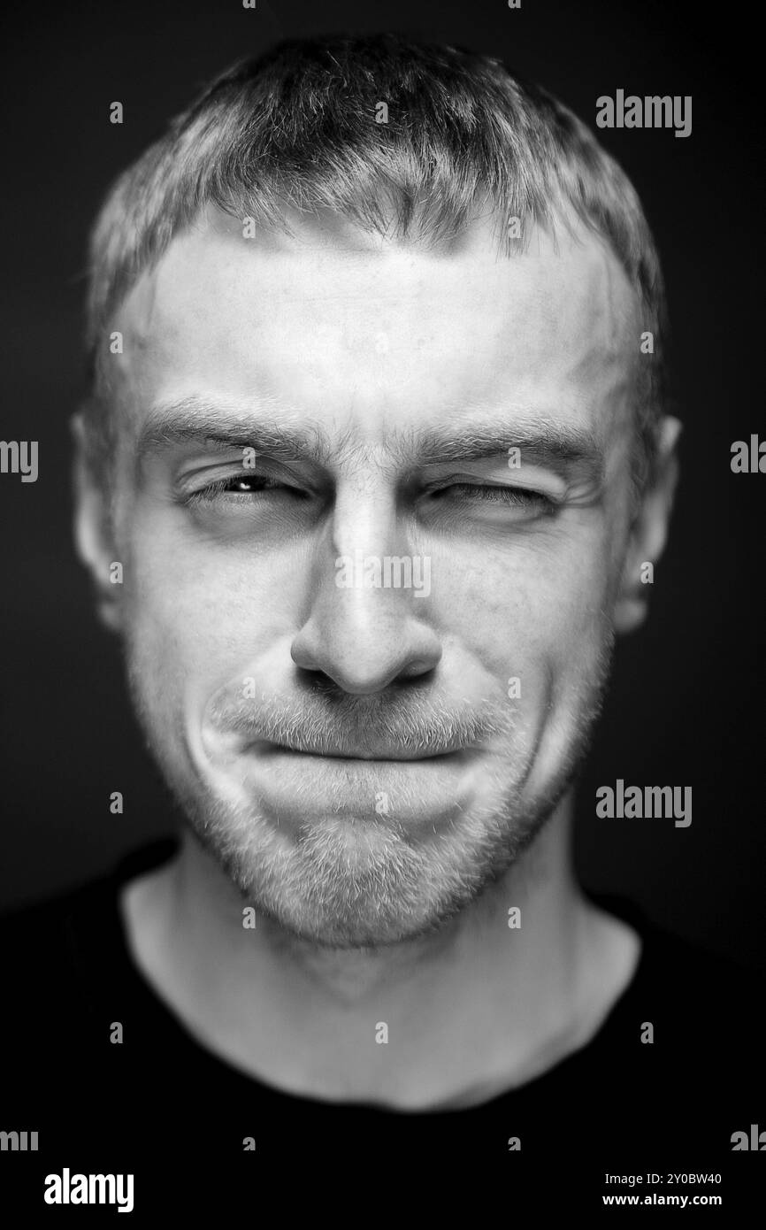 Close selective focus human Black and White Stock Photos & Images - Alamy