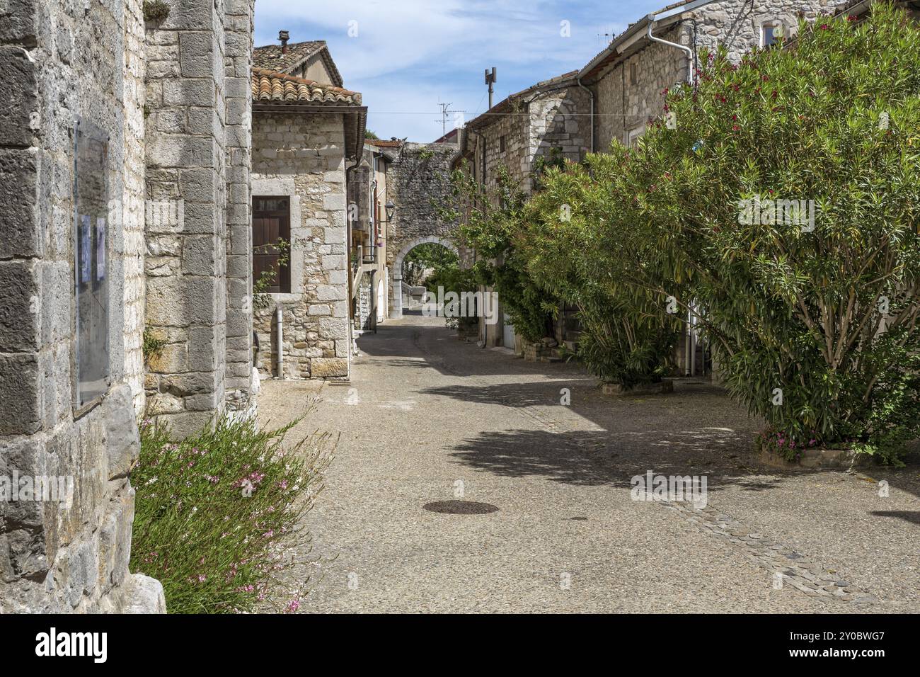 The village of Ruoms in the Ardeche, France, Europe Stock Photo - Alamy