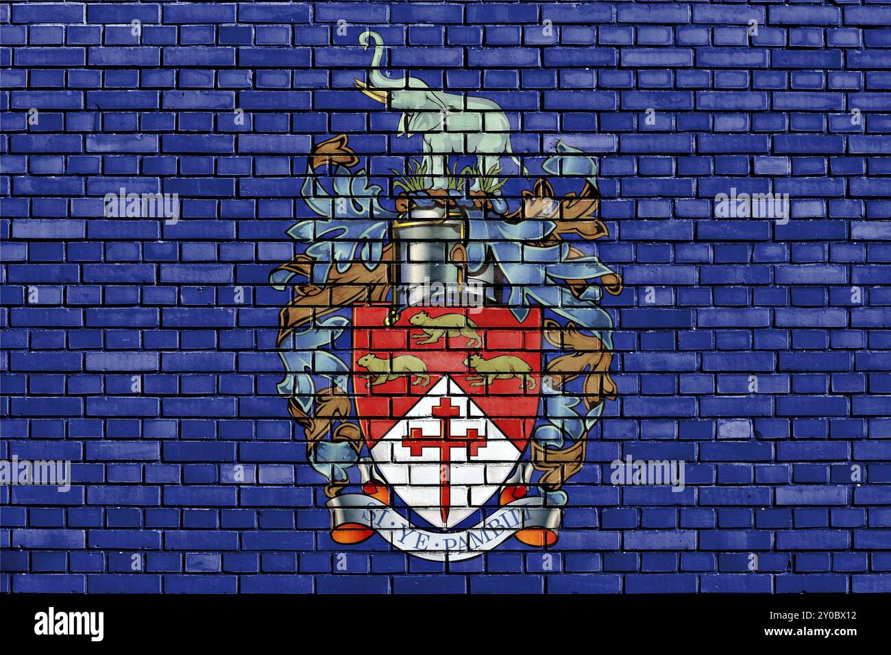 Flag of Bulawayo painted on brick wall Stock Photo - Alamy