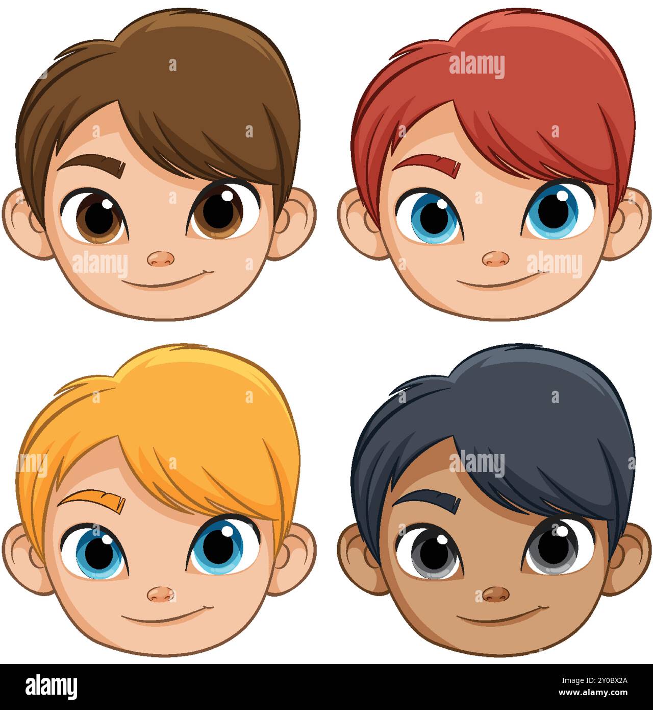 Four cartoon faces with different hair colors Stock Vector Image & Art ...