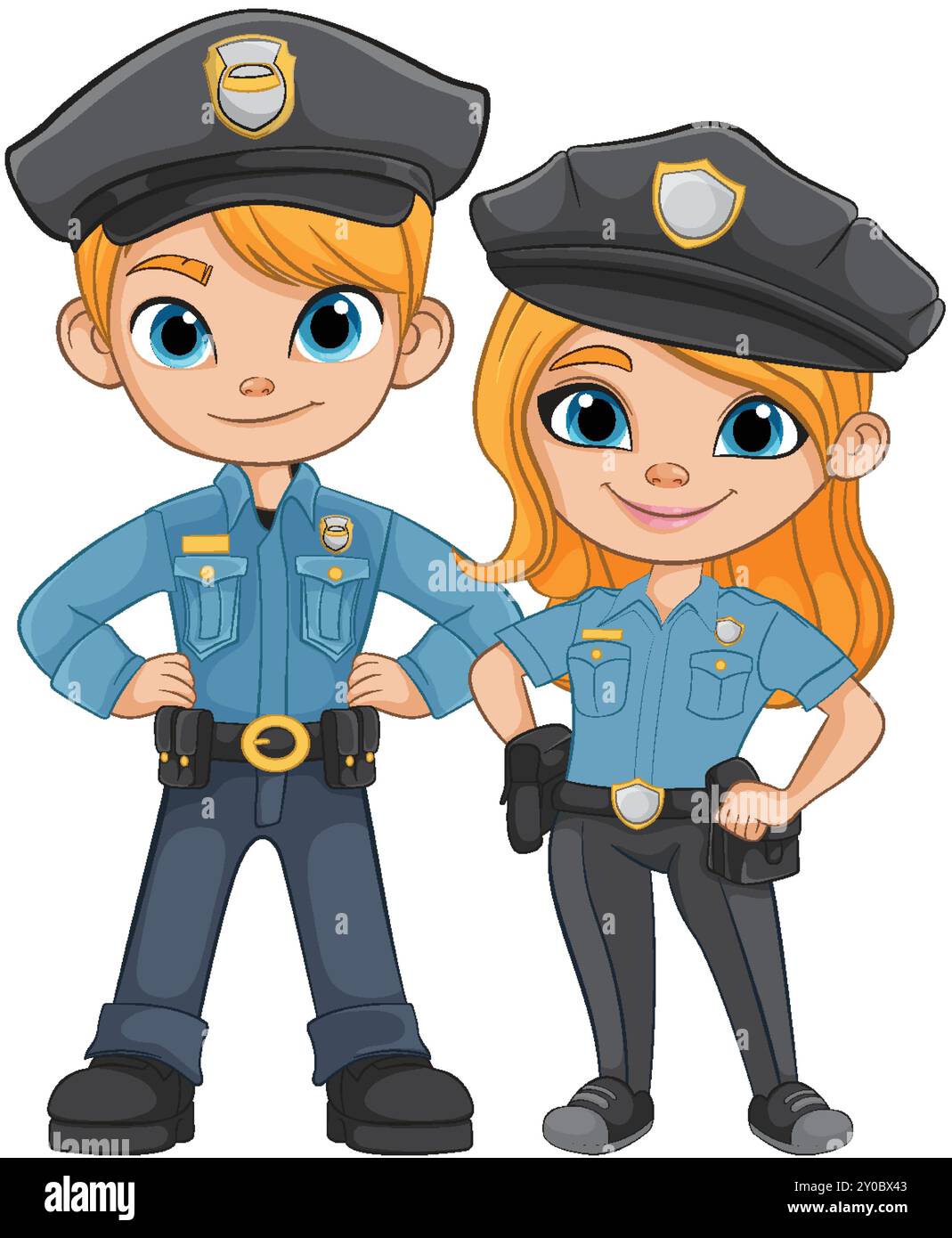 Two cartoon police officers in uniform Stock Vector Image & Art - Alamy