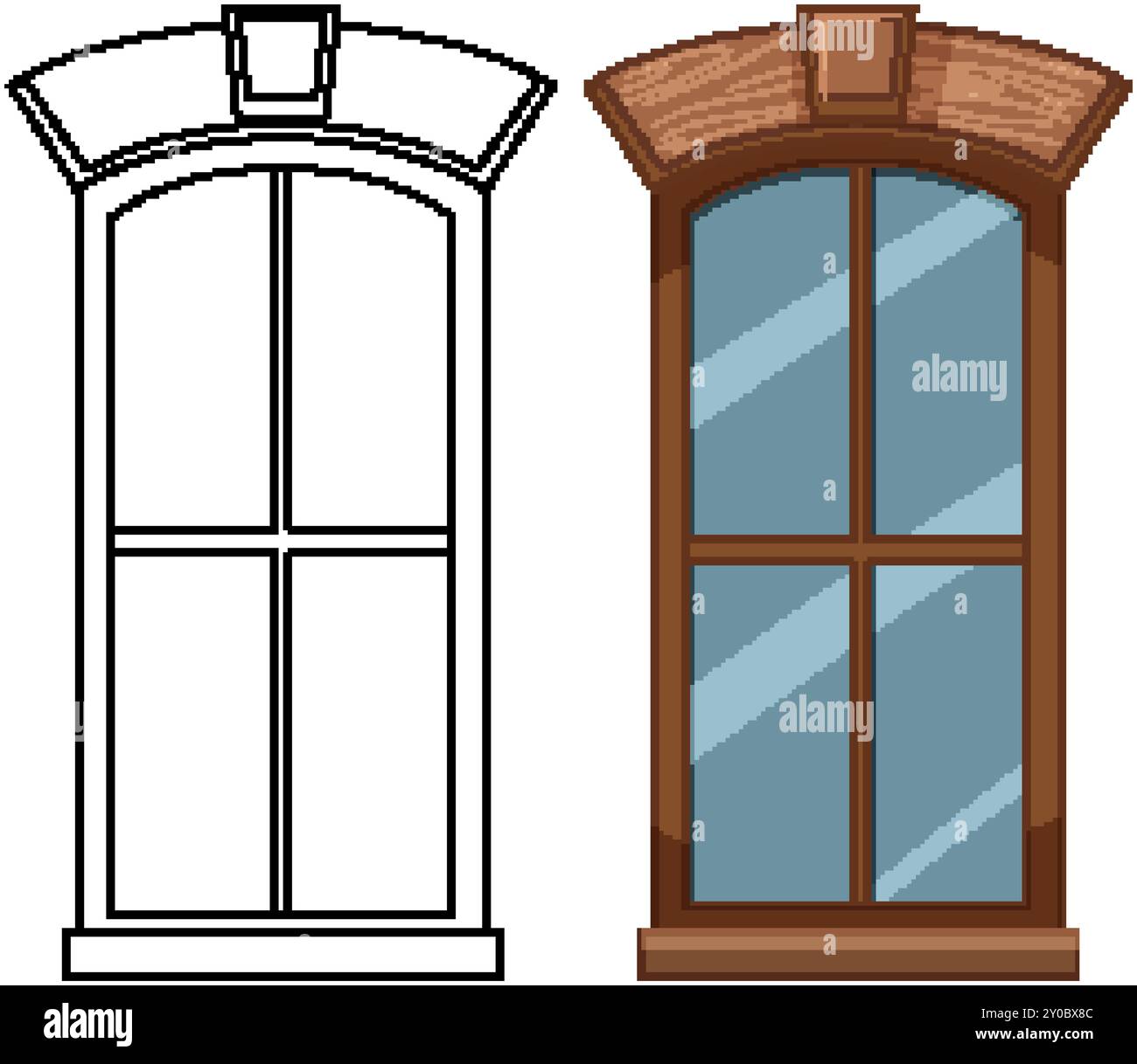 Detailed vector illustration of a house window Stock Vector Image & Art ...