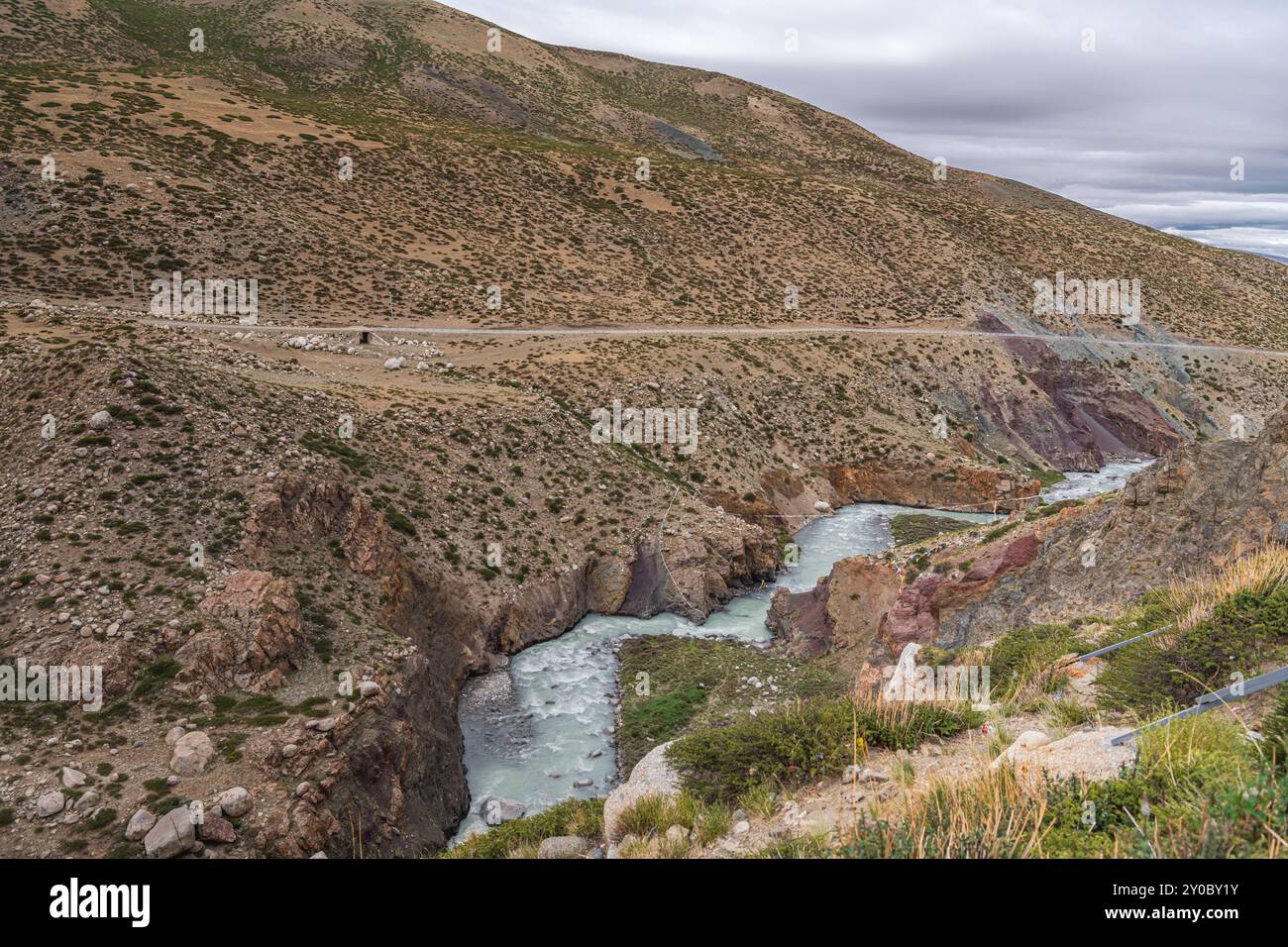 The Barkha river mountain valley during the ritual kora (yatra) around ...