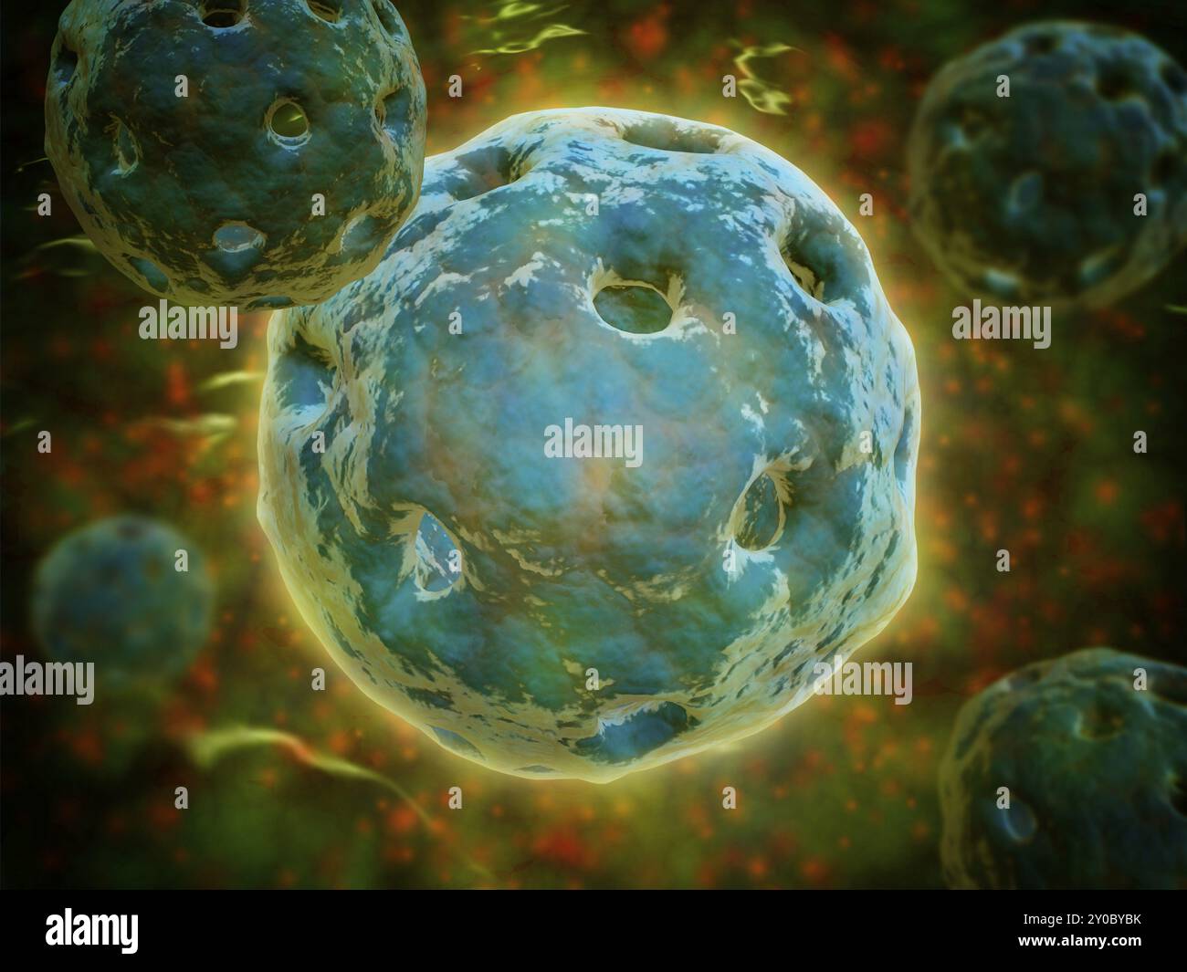 Conceptual image of cell nucleus. The cell nucleus acts like the brain ...