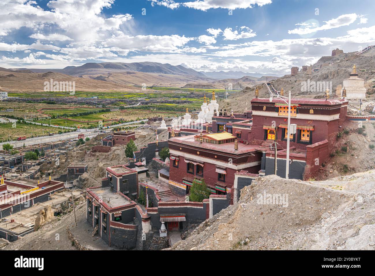 Tibet architecture. Sakya monastery is a pilgrim and tourist ...
