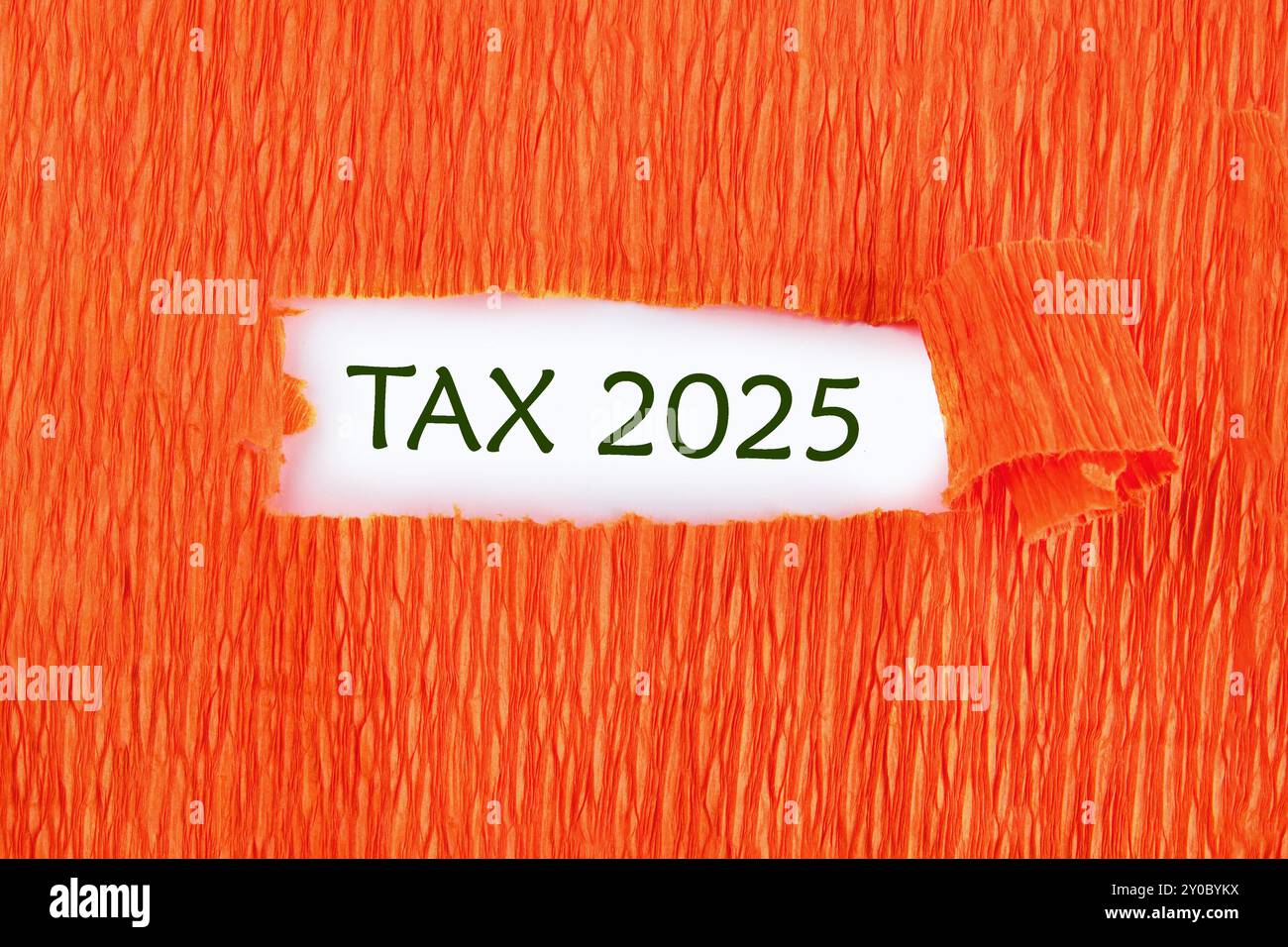 Conceptual tax 2025 symbol. Copy space. Tax 2025 words written ...