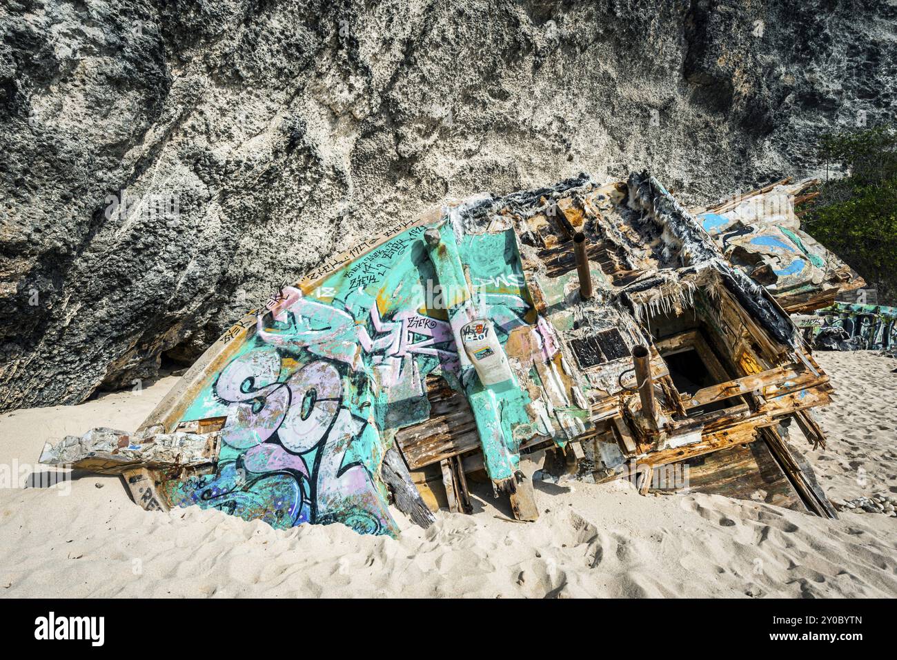 Shipwreck, wreck, colourful, sea, beach, boat, colourful, rock, nature ...