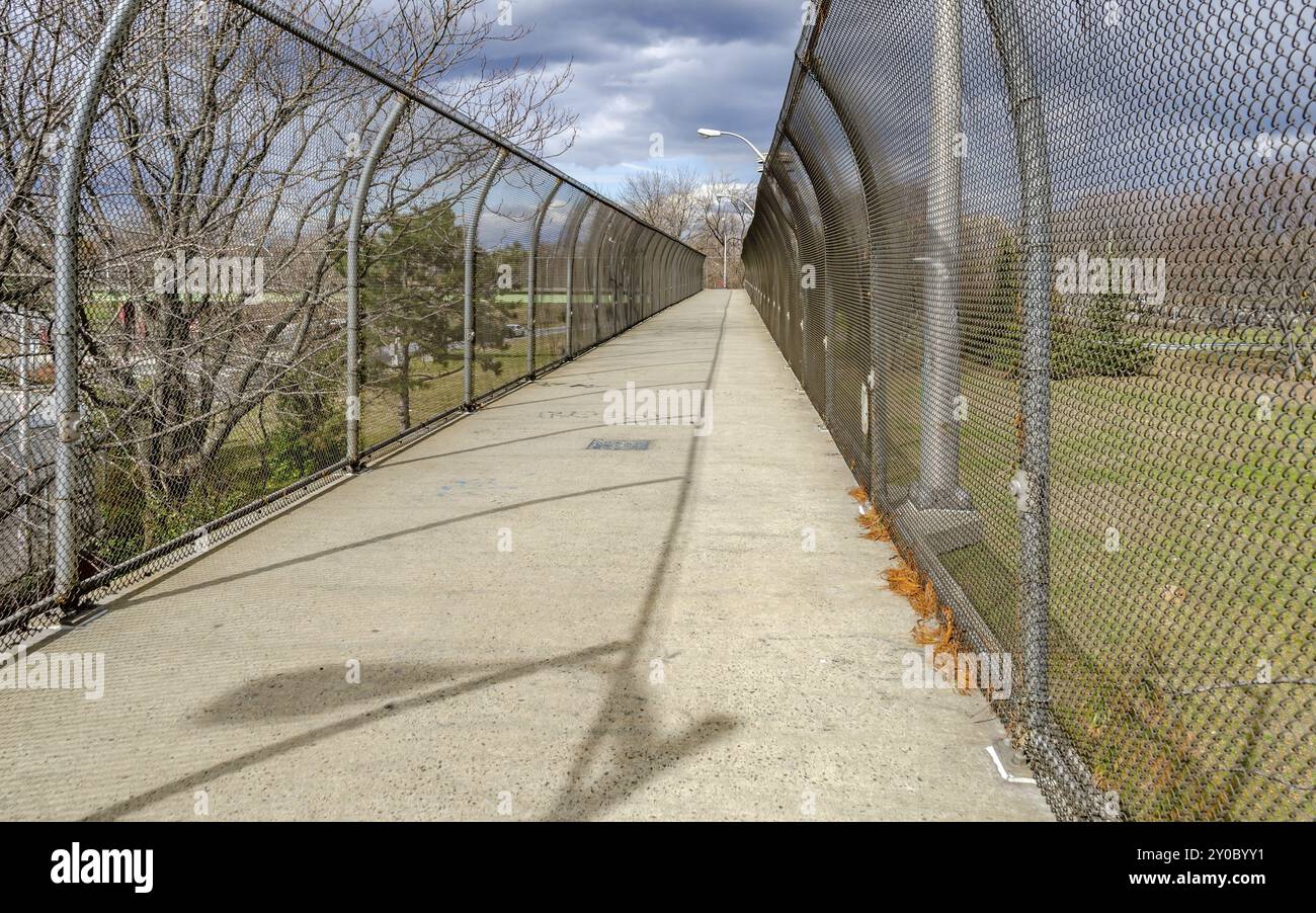 Bridge to Flushing-Meadows-Park over Highway in Queens, New York City ...