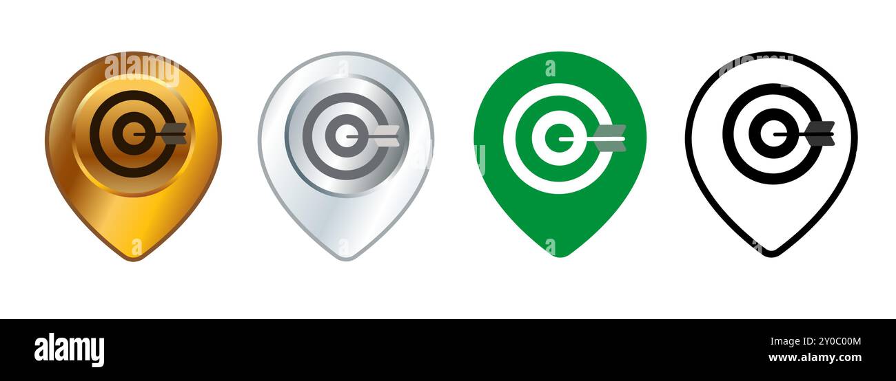 Archery dartboard target place map location destination pinpoint area ...