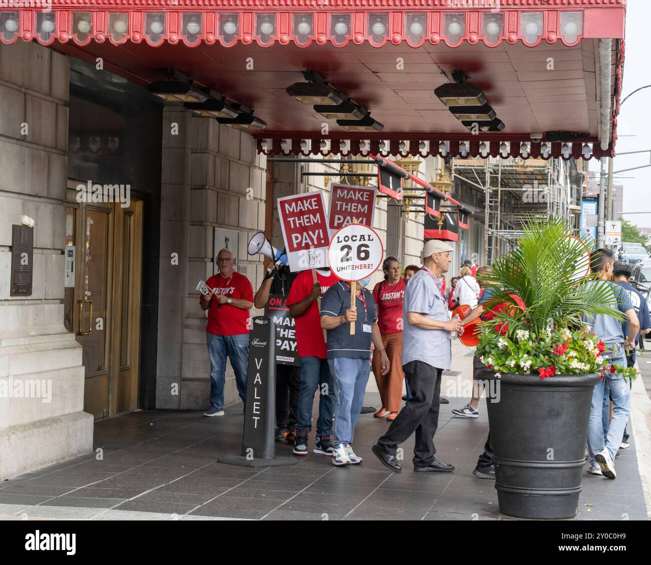 Boston, Massachusetts, USA September 1, 2024 Hotel workers from UNITE ...