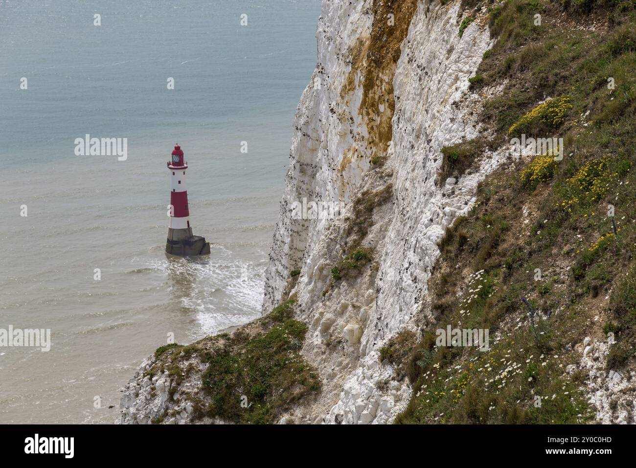 The Beachy Head Lighthouse and Cliff, near Eastbourne, East Sussex ...