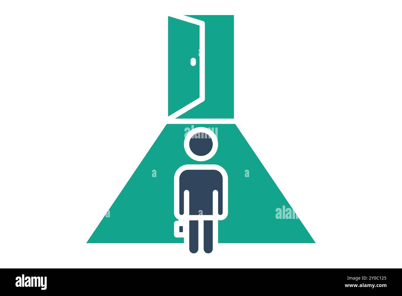 Opportunities icon. solid icon style. open door with person. icon ...